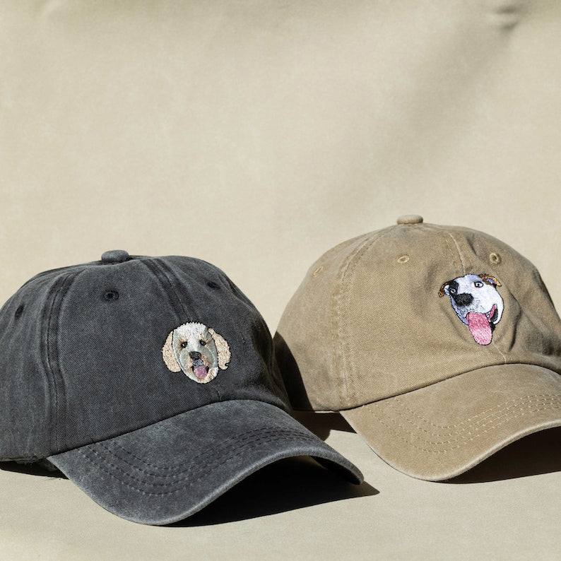 Custom Embroidered Dog Hat, Personalized Baseball Cap Using Your Dog P ...